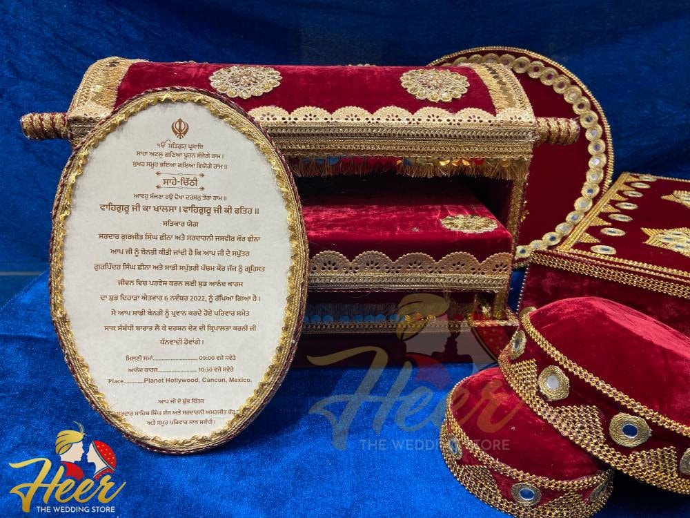 Mahroon Dholi Sahi Chithi Mithai Box Invitation Letter - Etsy India