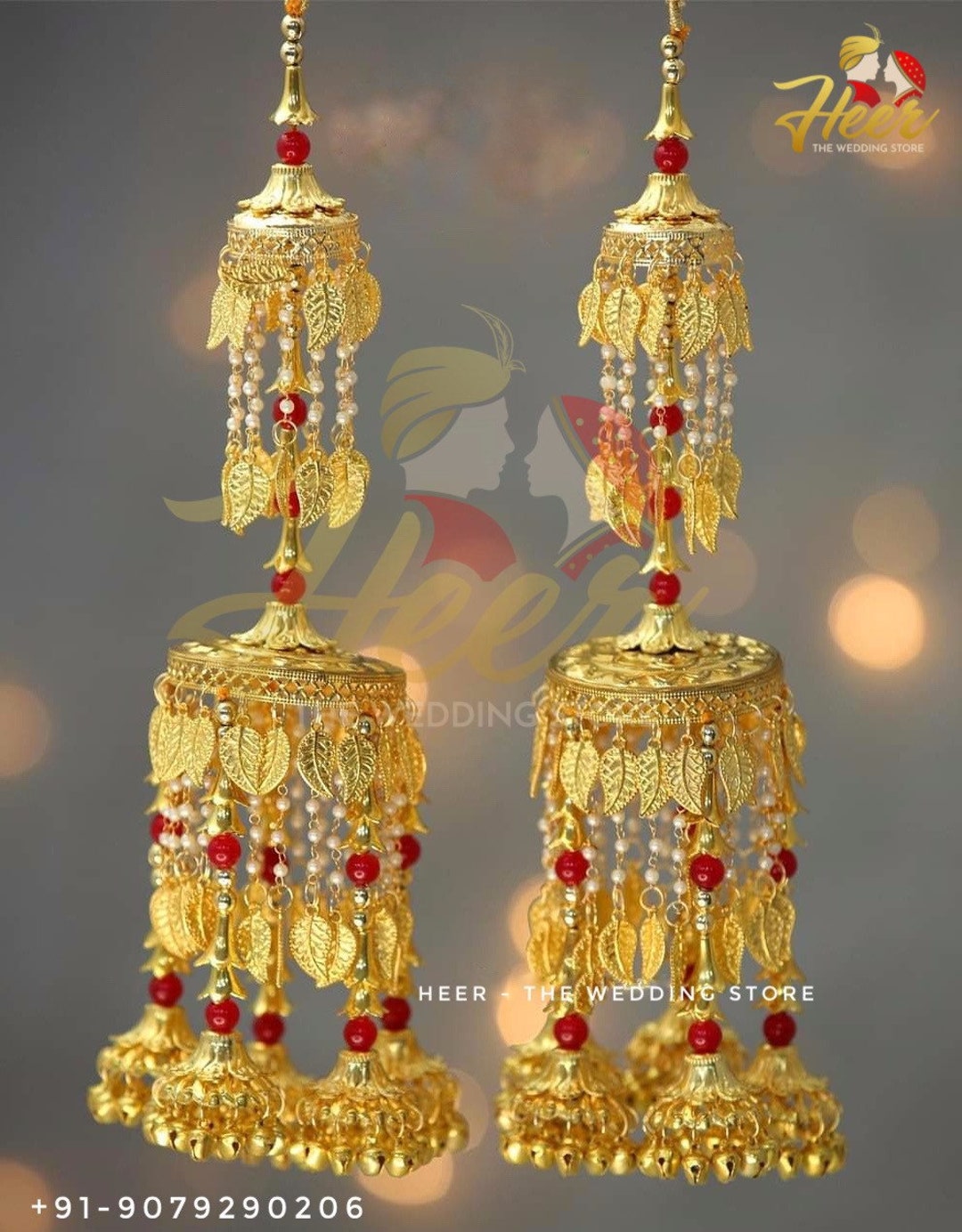 Red Golden Traditional Punjabi Kaleere, Kalira, Indian Kaleera, Kalire ...