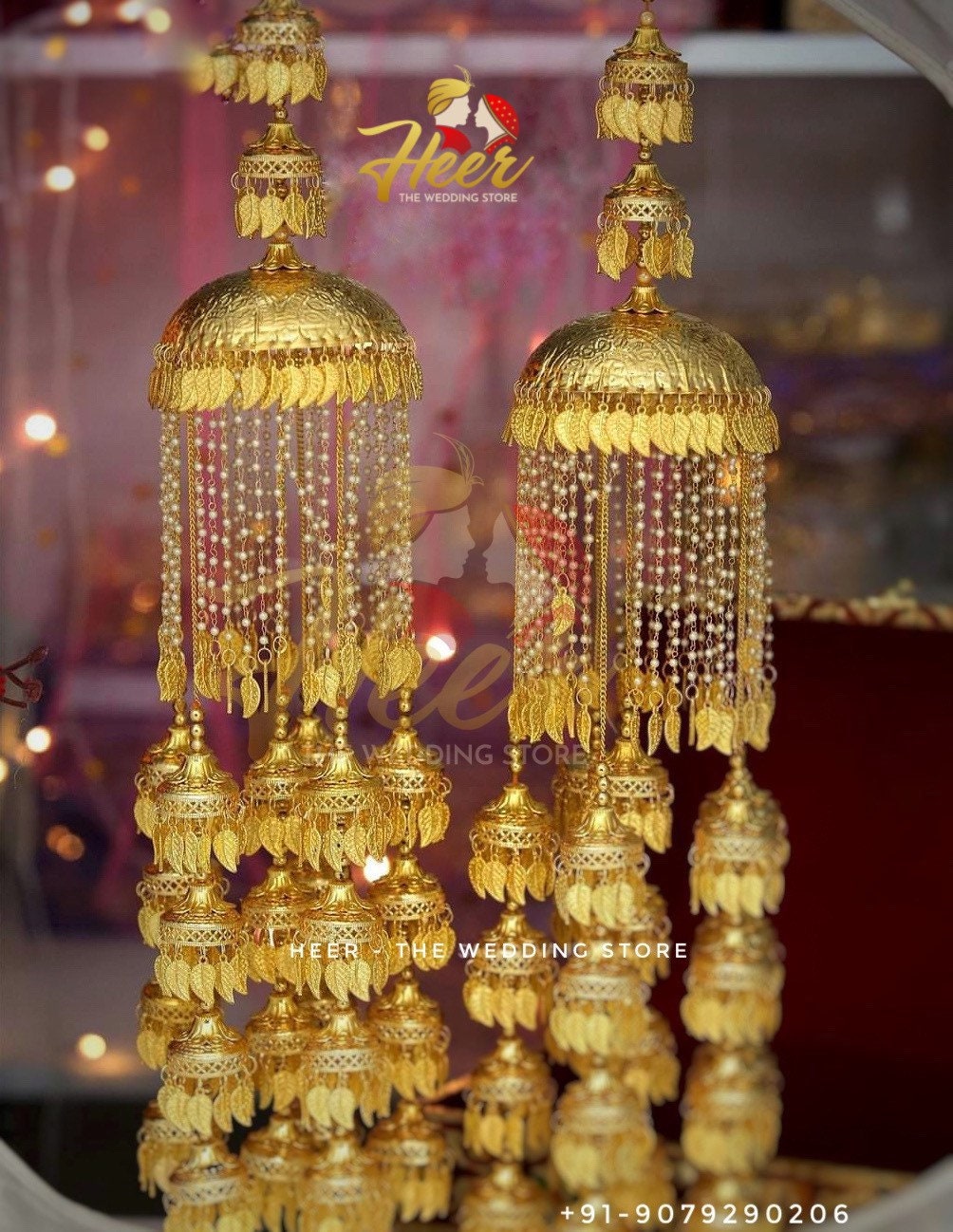 Golden Antique Punjabi Wedding Kaleere best Indian