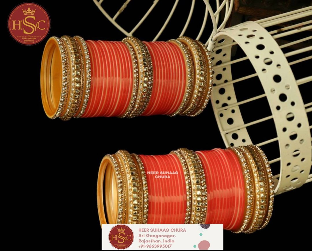 Kundan Jarkan Stone Punjabi Chooda, Wedding Bangle Bracelet, Choora ...