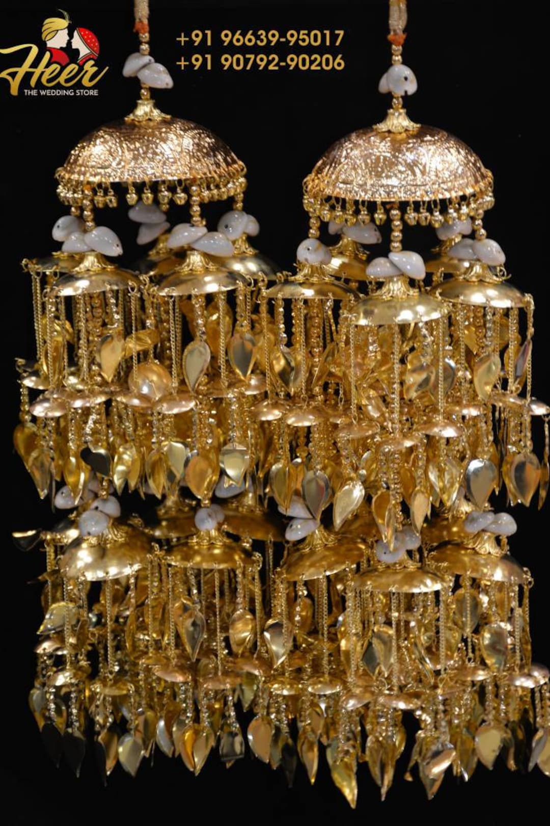 Traditional Golden Sea Shells Kaleere, Kalira, Kaleera, Punjabi Kalire ...