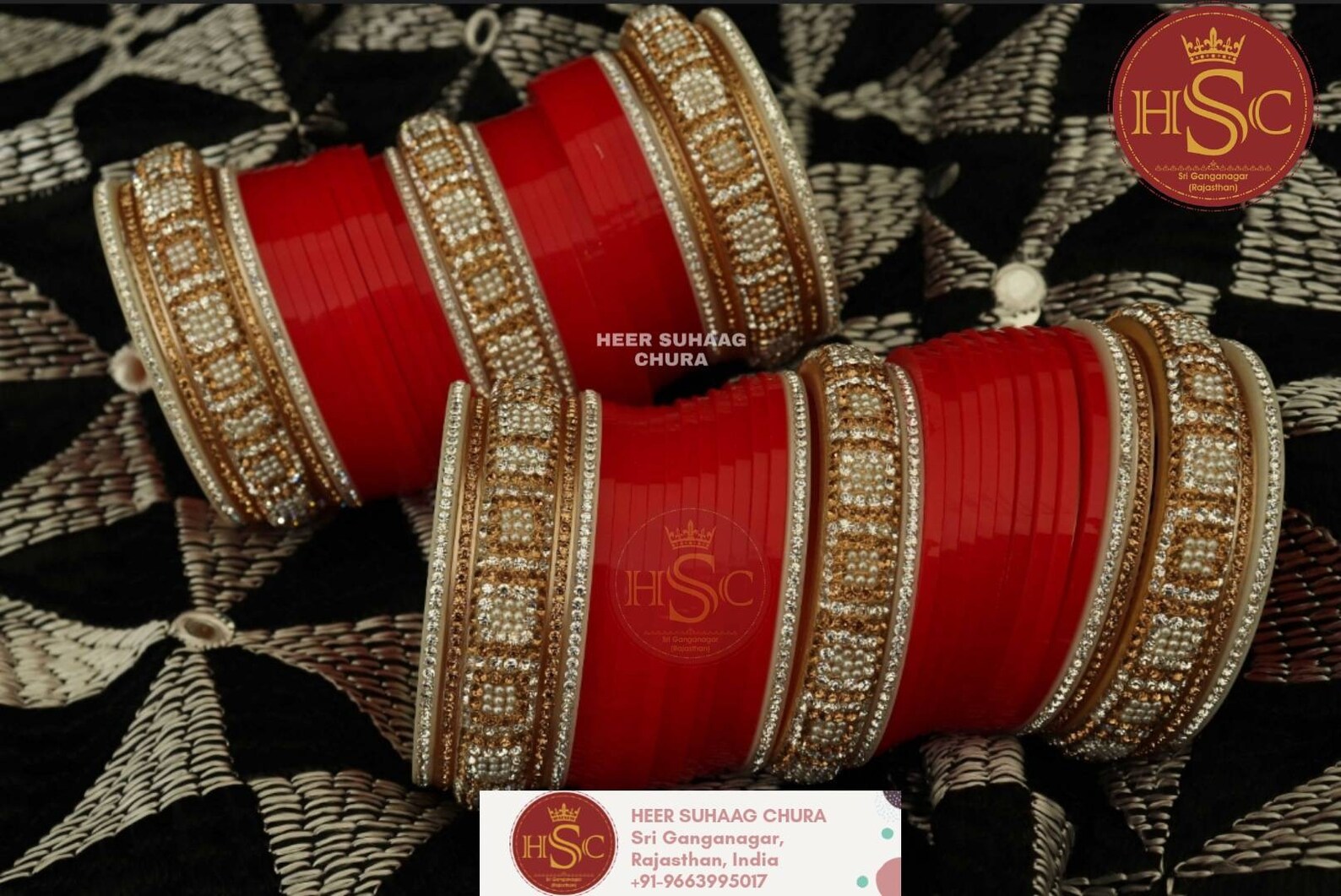 Golden White Jarkan Stone Classic Punjabi Chooda Wedding | Etsy