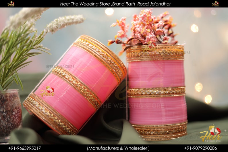 Sleak Elegant Baby Pink Reverse American Diamond Chooda - Etsy