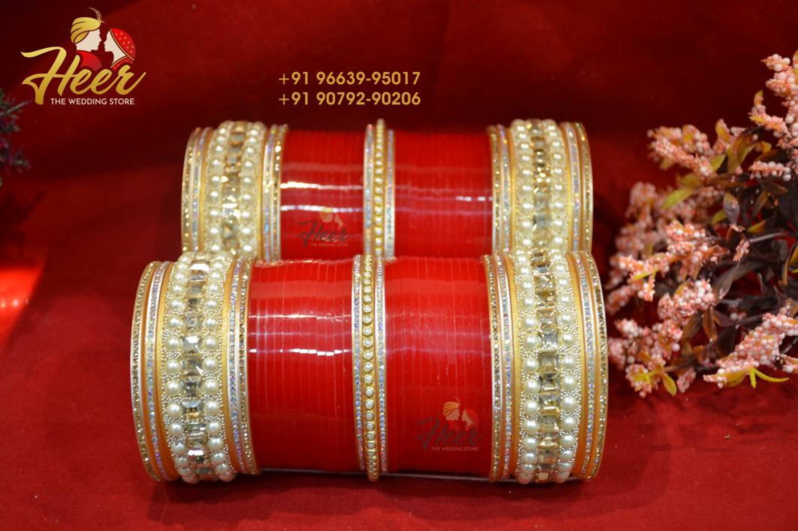 Reverse American Diamond Pearl Rainbow Punjabi Chooda, Chura, Bangle ...