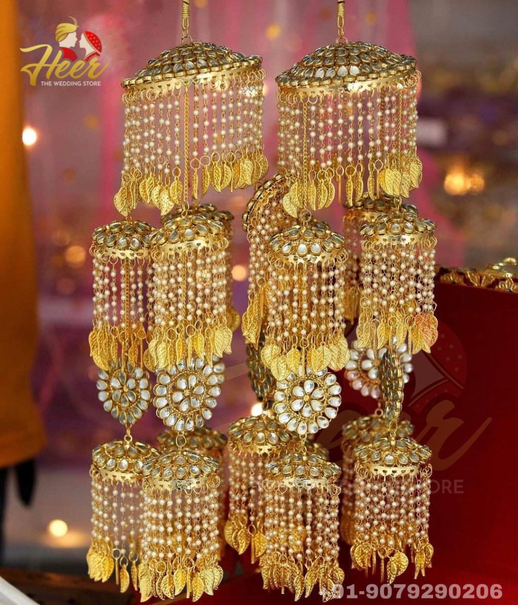 Kundan Look Punjabi Long Wedding Kaleere Indian Kaleera - Etsy UK