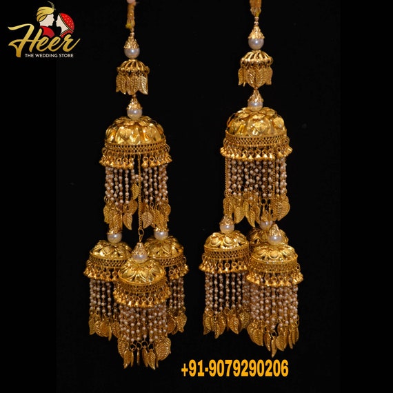 Golden Traditional Pearl Chain Punjabi Kaleera Kalire | Etsy