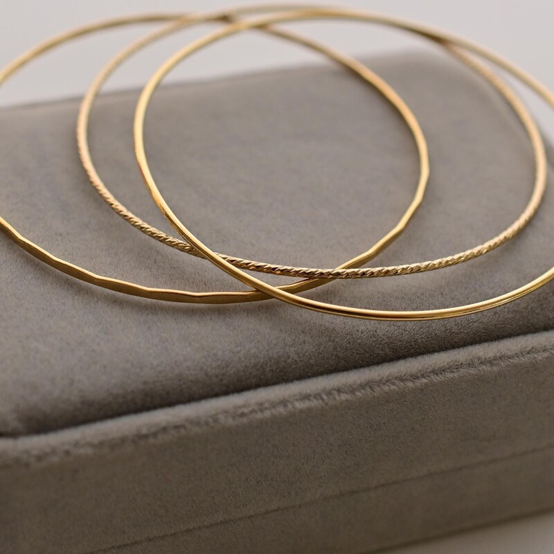 Gold Wire Bangle - Etsy