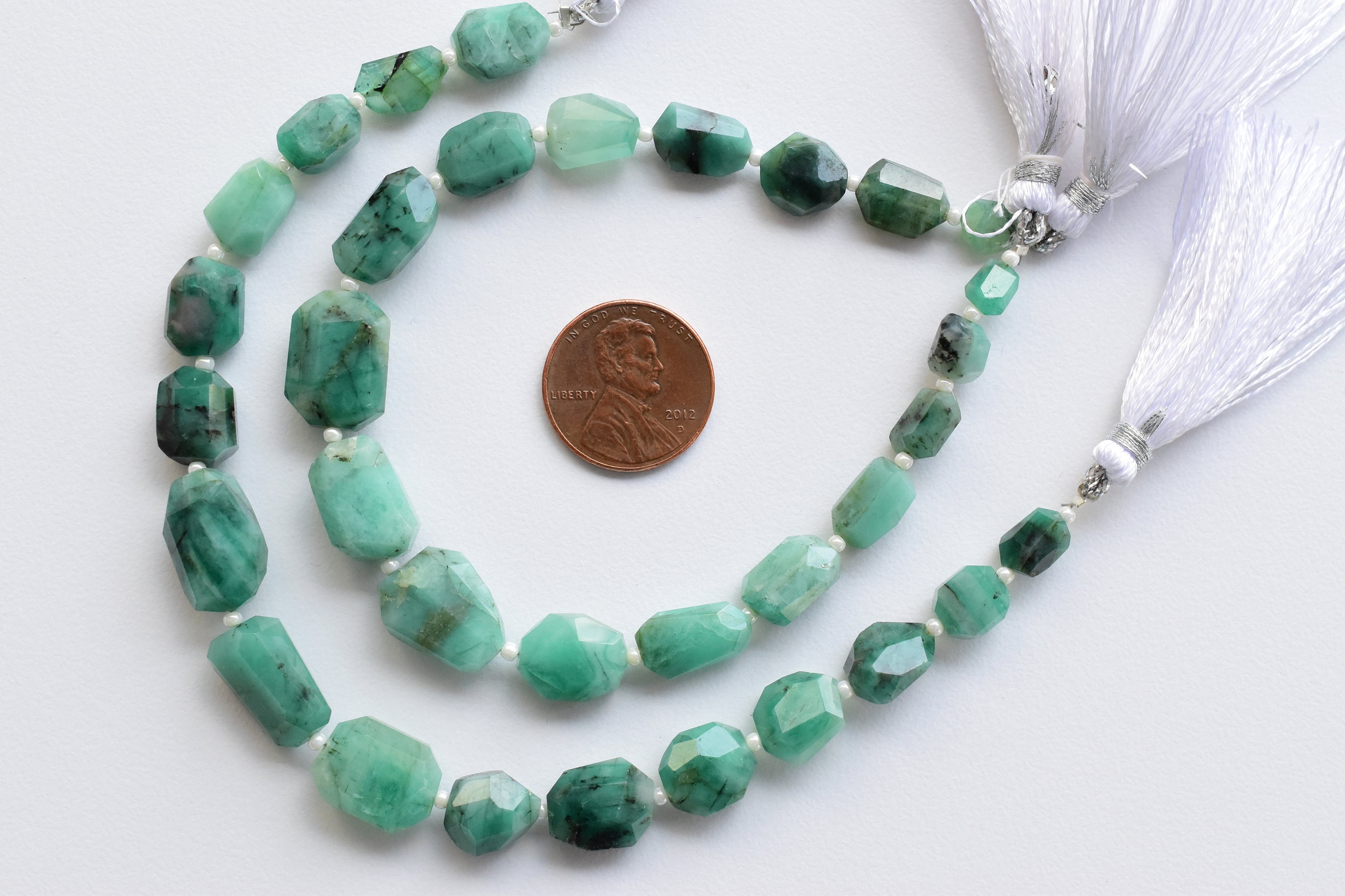 8 Inches EMERALD FACETED TUMBLE Shape Natural Gemstone - Etsy UK