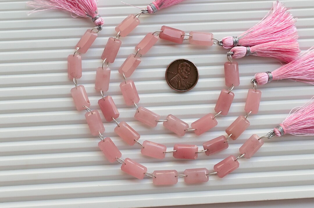 10 Pieces Guava Quartz Octagon Crown Cut Faceted Beads Natural Gemstone ...