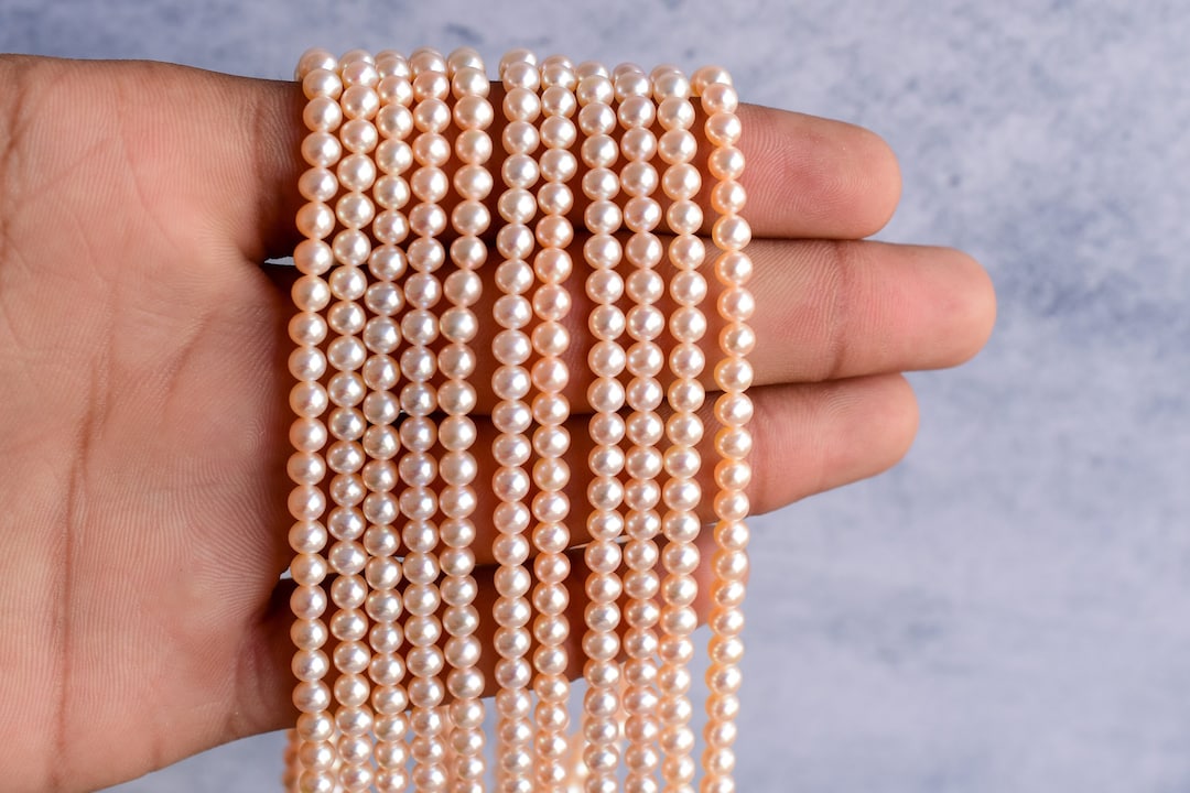 AAA Peach Almost Round Freshwater Pearl for Jewelry Making, Natural ...