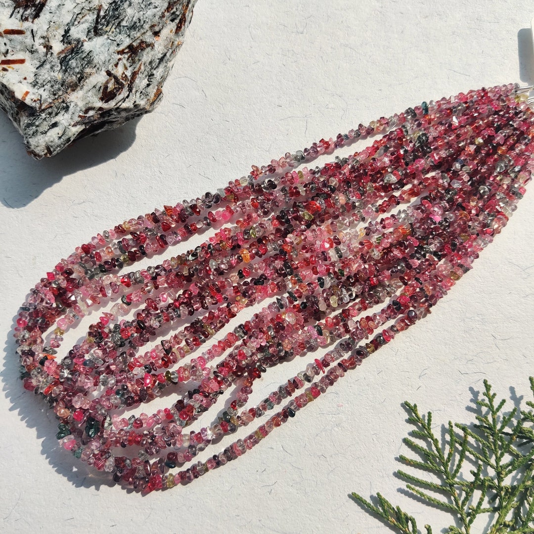 16 Inches Multi Spinel Uncut Mix Center Drill Natural Gemstone Beads ...