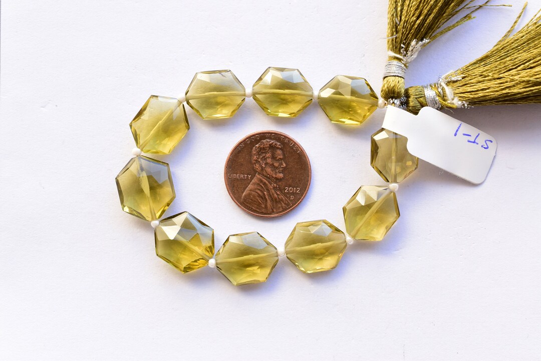 6 Inches Olive Quartz Fancy Rose Cut Faceted Natural Gemstone Beads ...