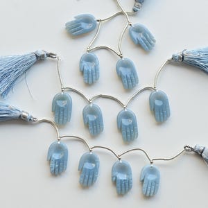 4 Pieces Blue Opal Carved Hand Beads Natural Handmade Gemstone | Opal ...