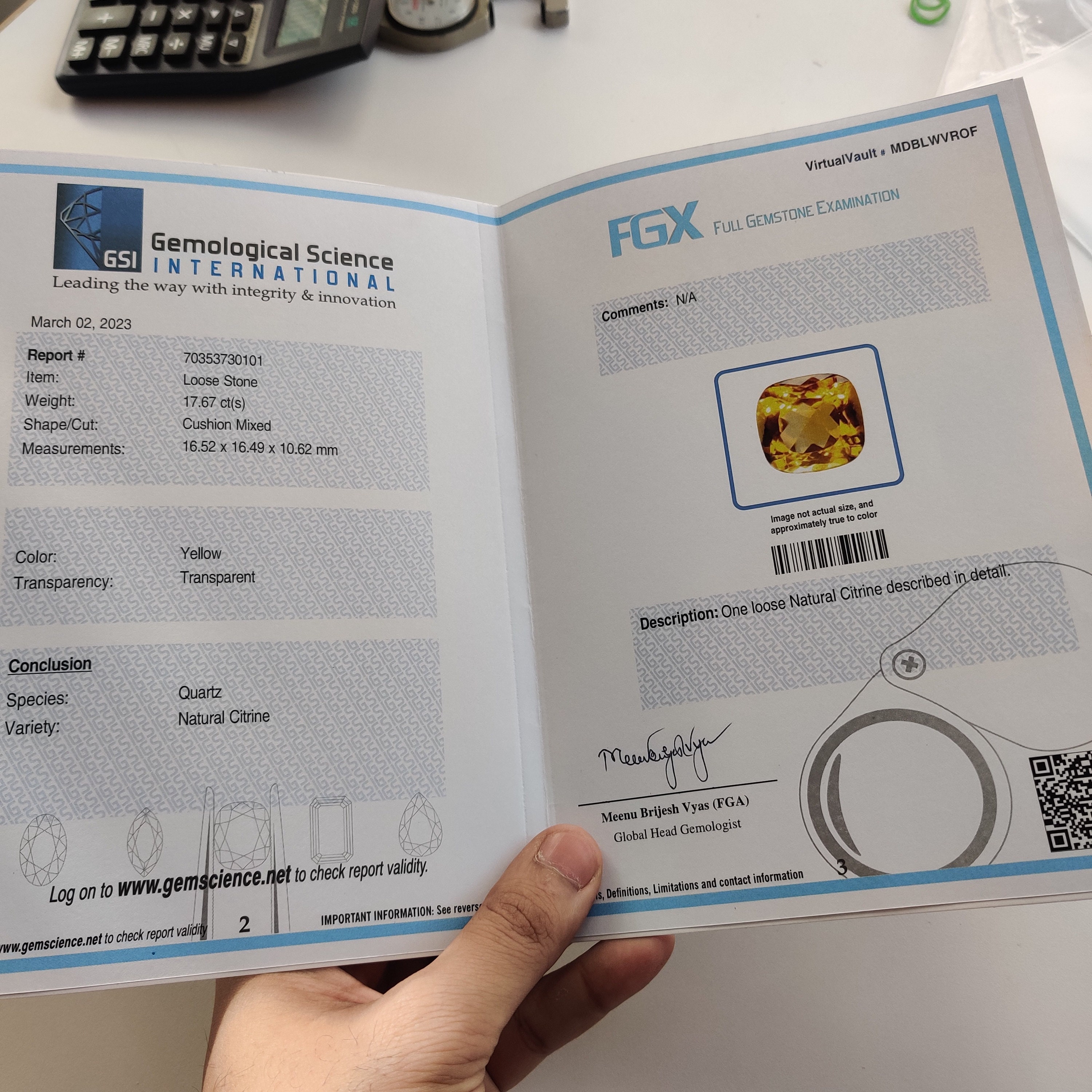 Gemstone Authentication Report by GSI JAIPUR - Etsy UK