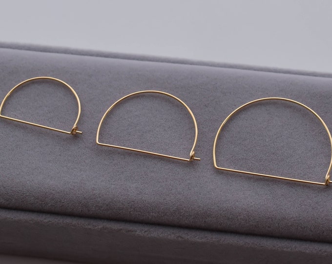 Pair of 14k Gold Filled Wire Arch Beading Hoop, 14kgf Wire Arch Beading ...