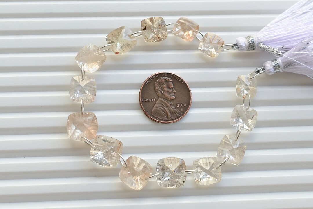 14 Pieces Imperial Topaz Cushion Concave Cut Stone Natural Gemstone ...
