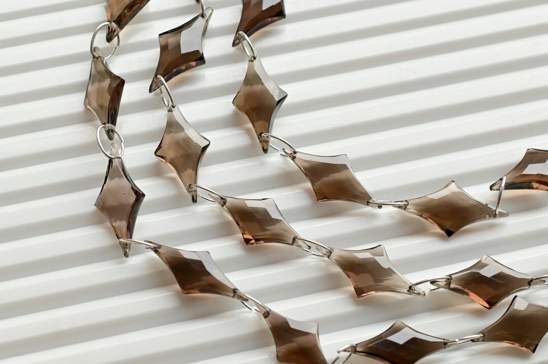 10 Pieces Smoky Quartz Slanted Lozenge Checker Cut Faceted Beads ...