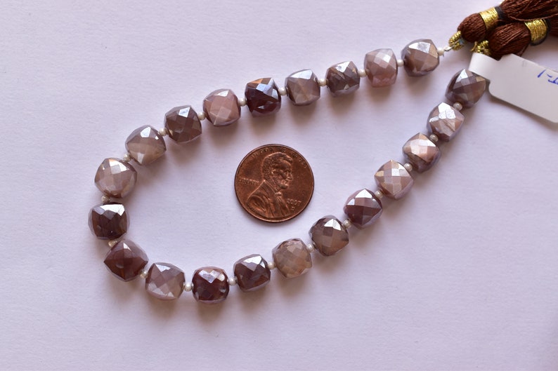 8 Inches CHOCOLATE MOONSTONE COATED Faceted Cube Shape Natural - Etsy