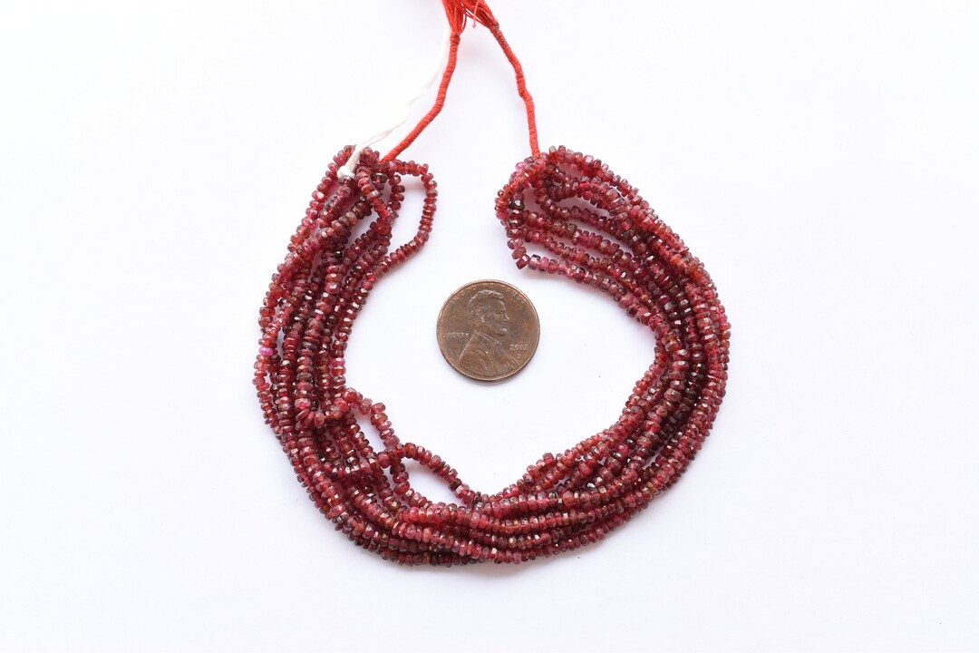 8 Inches RED SPINEL SMOOTH Rondelle Shape Natural Gemstone - Etsy