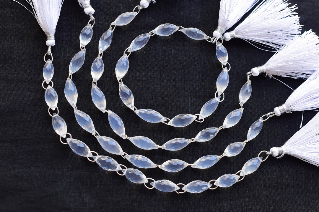 10 Pieces Moon Quartz Olive Checker Cut Beads Natural Gemstone | 18x7x7 ...