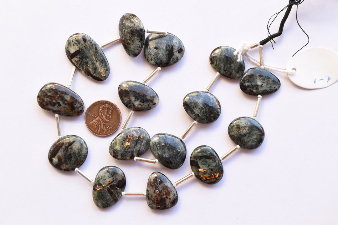 15 Pieces Astrophyllite Smooth Uneven Beads Center Drill Natural ...