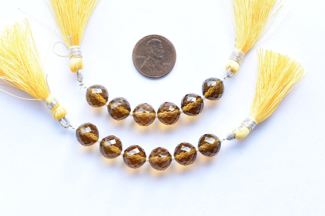 2 Inches COGNAC QUARTZ CONCAVE Cut Ball Shape Natural Gemstone ...