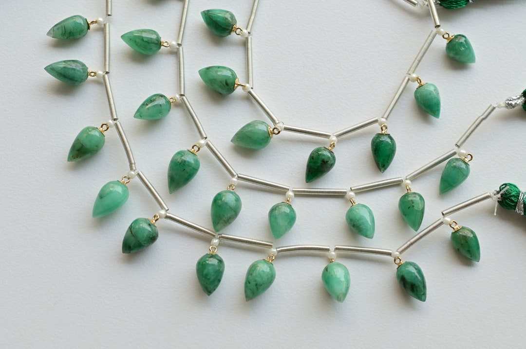 10 Pieces Emerald Smooth Tear Drop 14K Gold Filled Peg Bail Charms ...