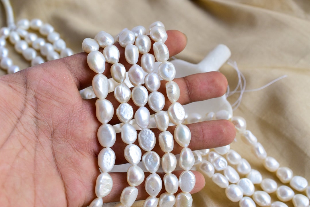 Natural Freshwater White Potato Pearl | 15x10x8 to 10x10x7 MM | Potato ...