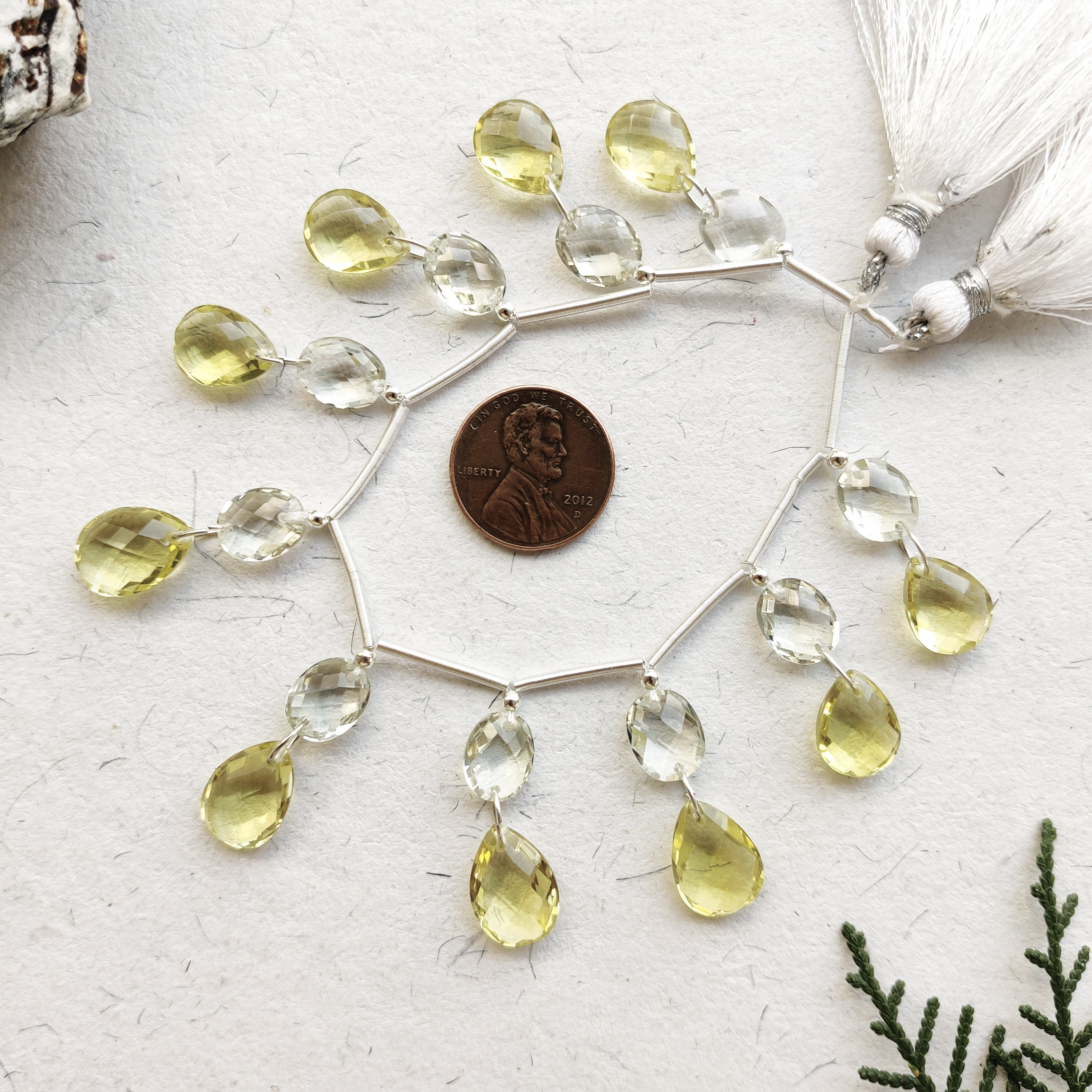 20 Pieces Green Amethyst Lemon Quartz Faceted Pear Oval Face | Etsy