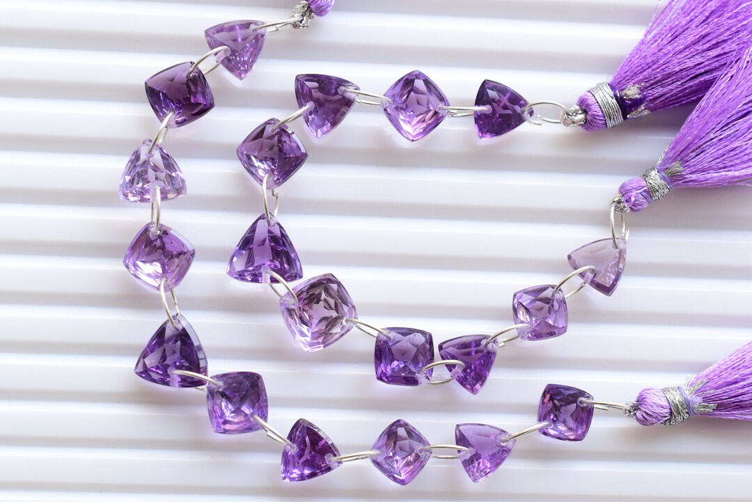 10 Pieces AMETHYST CONCAVE CUT Stone Mix Shape Natural Gemstone Double ...