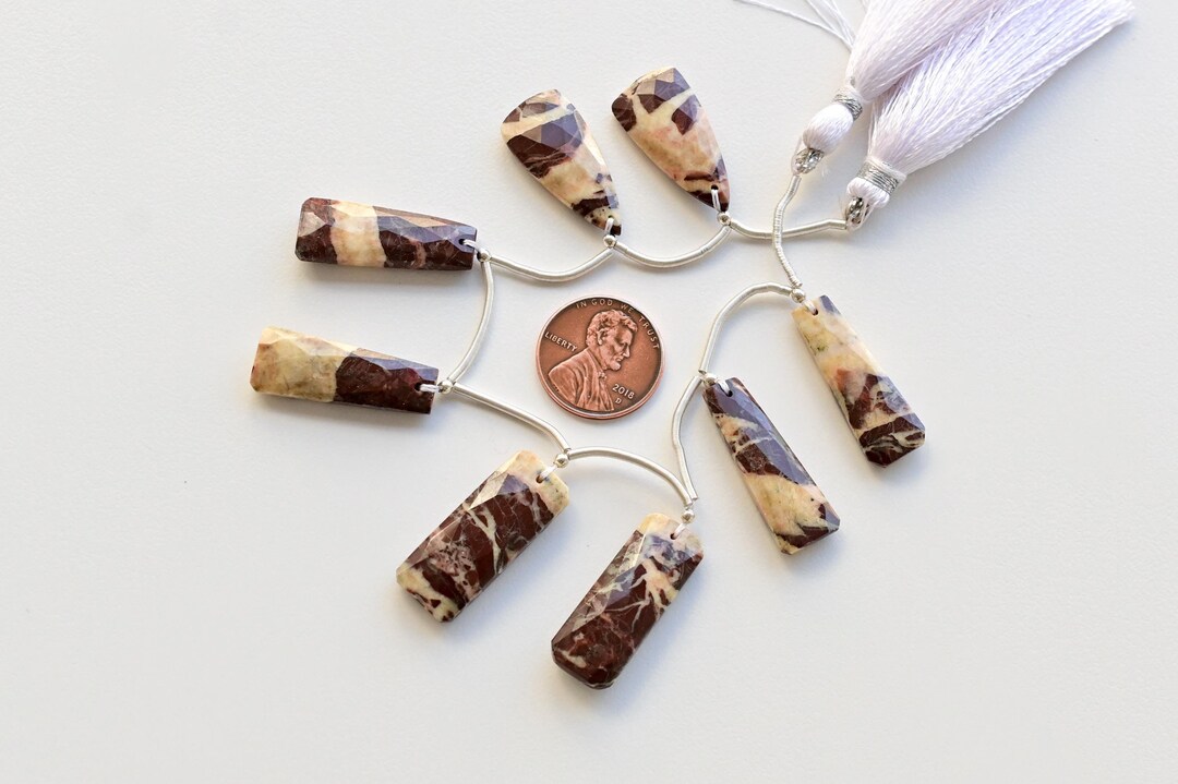 8 Pieces Veined Chocolate Jasper Mix Shape Checker Cut Faceted ...