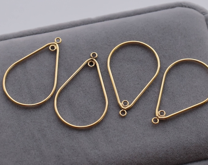 Pair of 14k Gold Filled Teardrop Drop With Closed Jump Ring, 14kgf ...