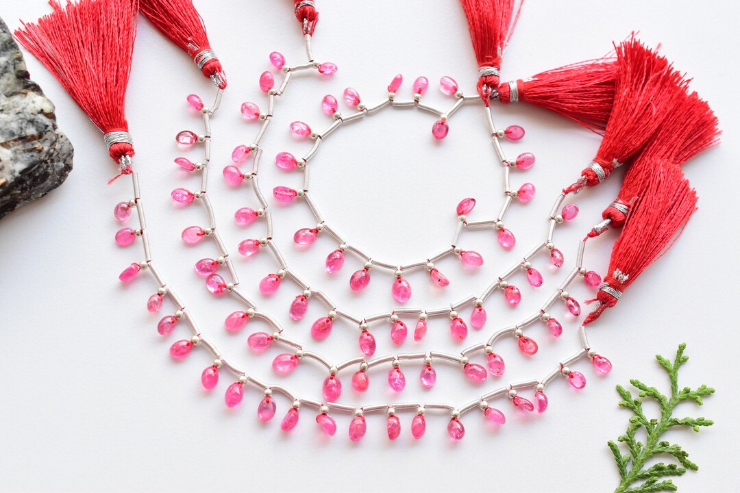 20 Pieces PINK SPINEL SMOOTH Oval Cab Beads Natural Gemstone Plain Face ...