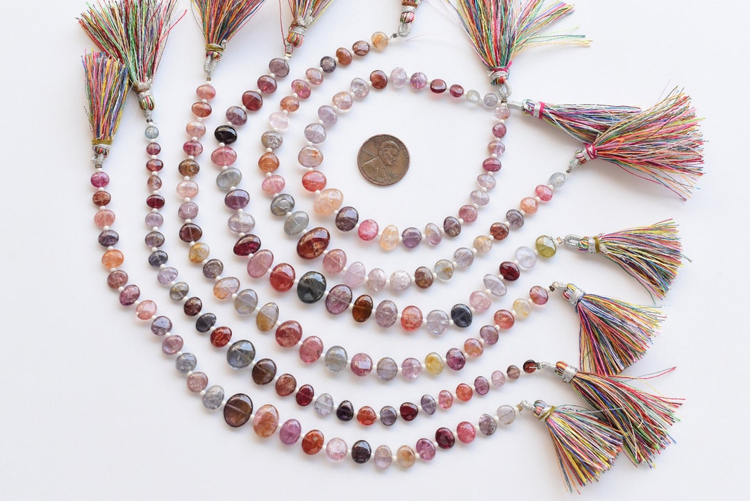 8 Inches Burmese Multi Spinel Uneven Smooth Beads Natural Gemstone ...