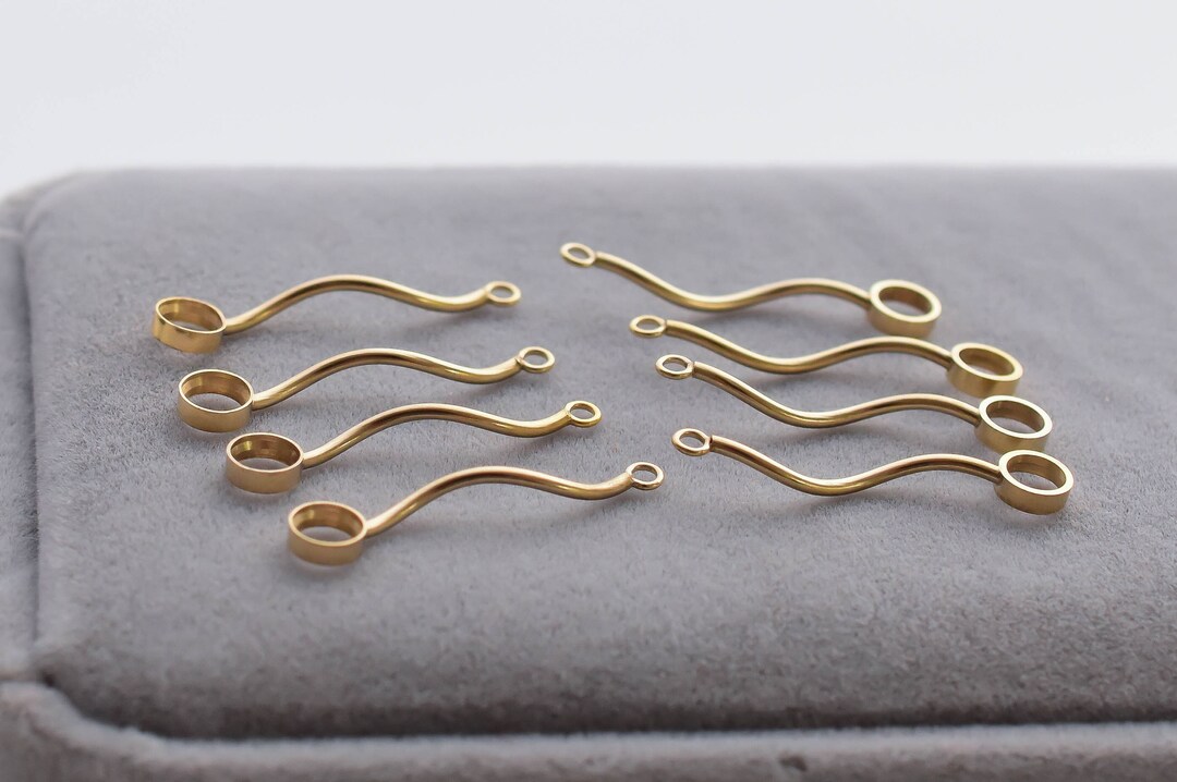 Pair of 14k Gold Filled Spiral Tube Drop , 14kgf Helical Tube Drop With ...
