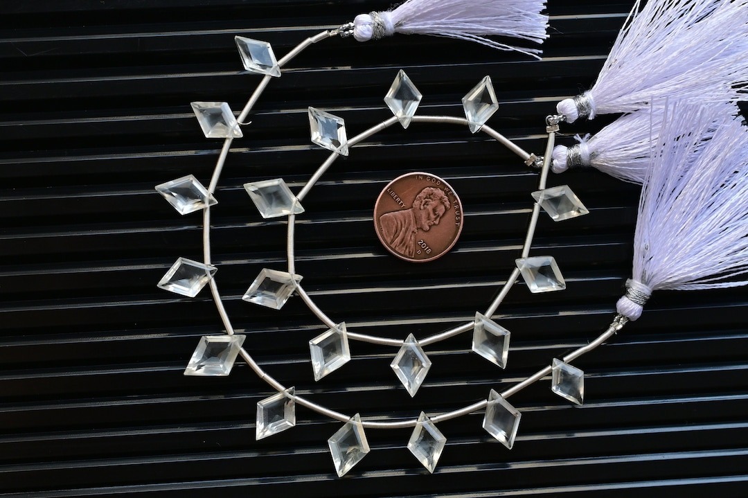 10 Pieces White Moonstone Lozenge Step Cut Faceted Beads Natural ...