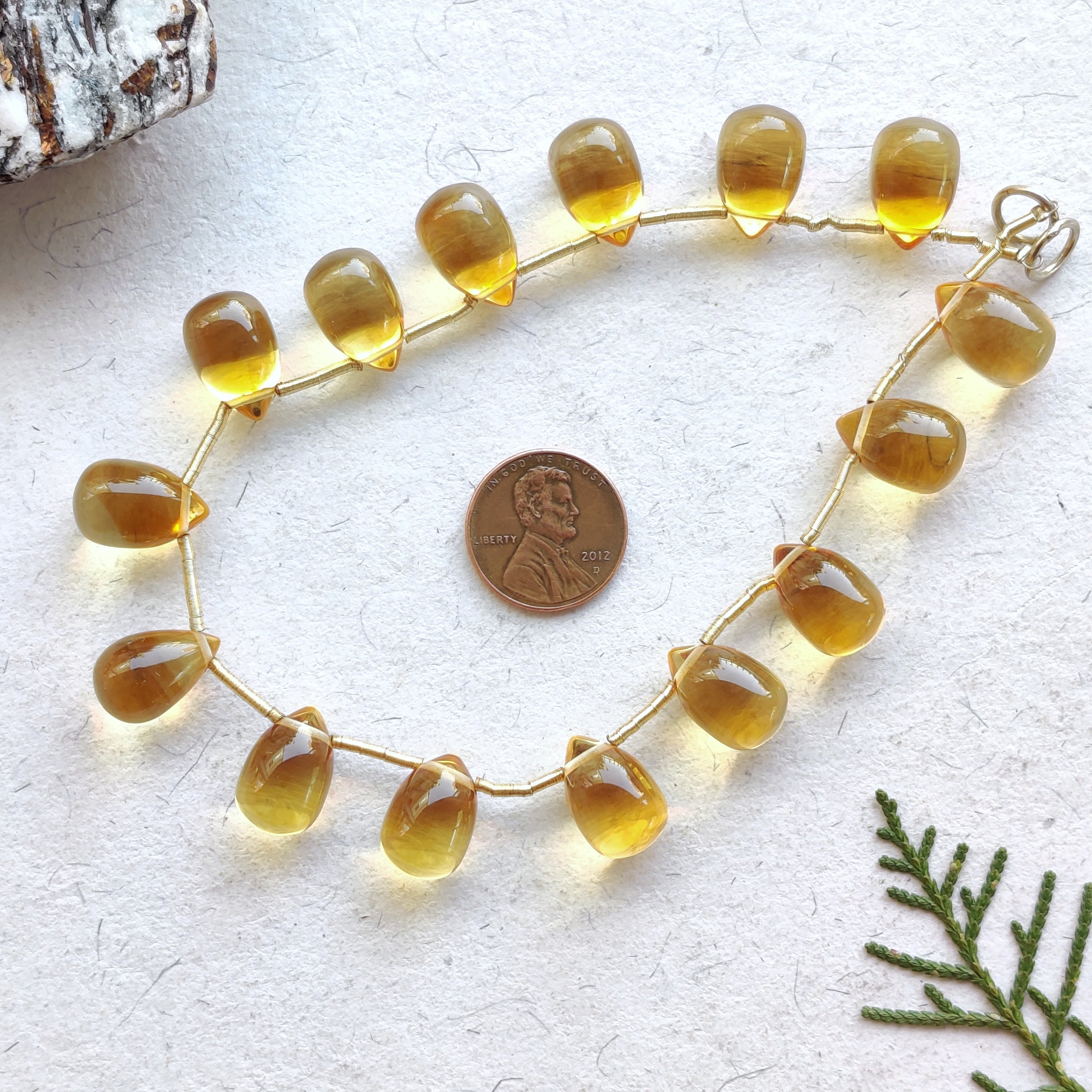 15 Pieces Citrine Smooth Tumble Drops Shape Natural Gemstone | Etsy