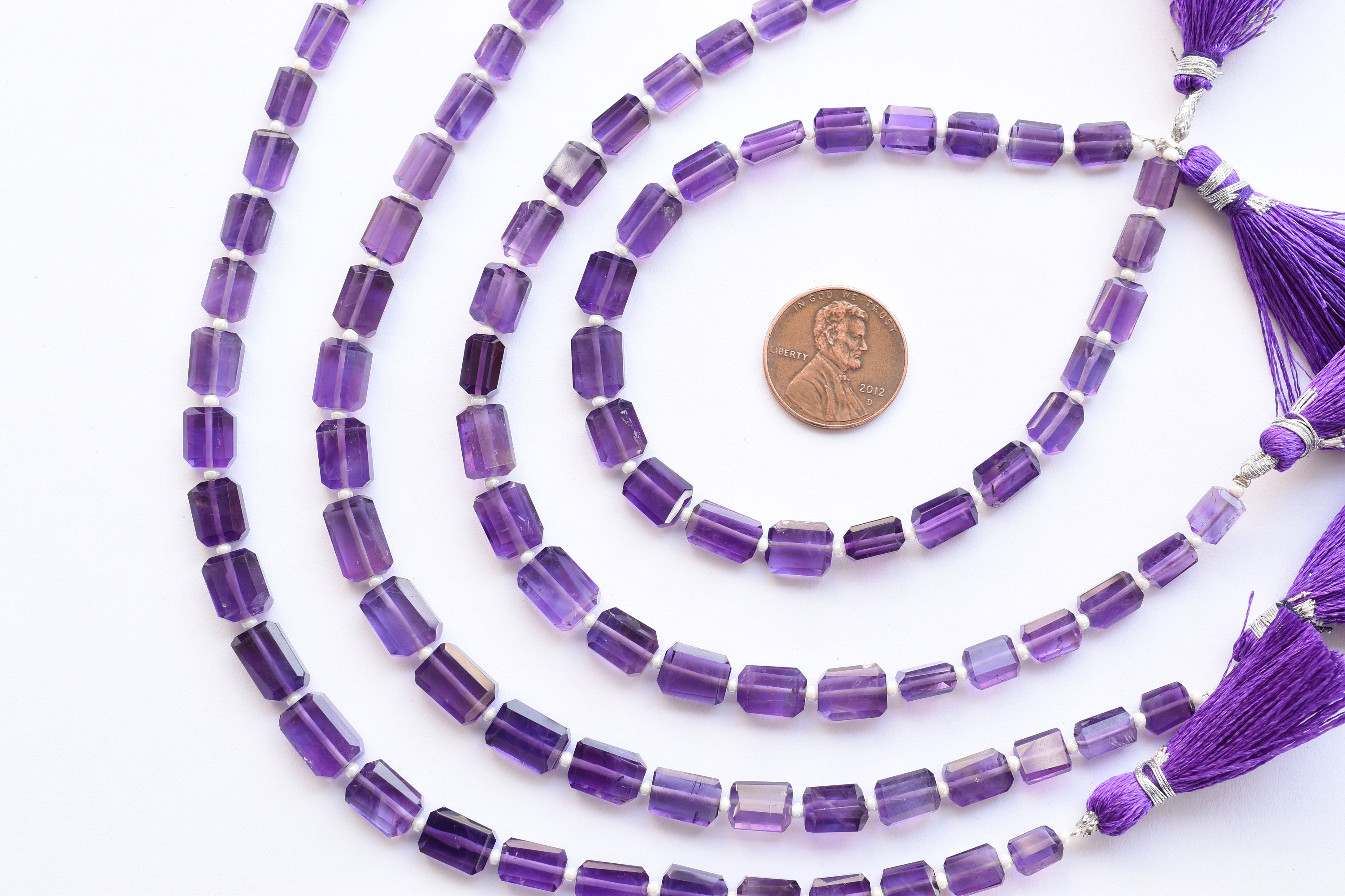 8 Inches AFRICAN AMETHYST FACETED Tumble Shape Tubes Natural - Etsy