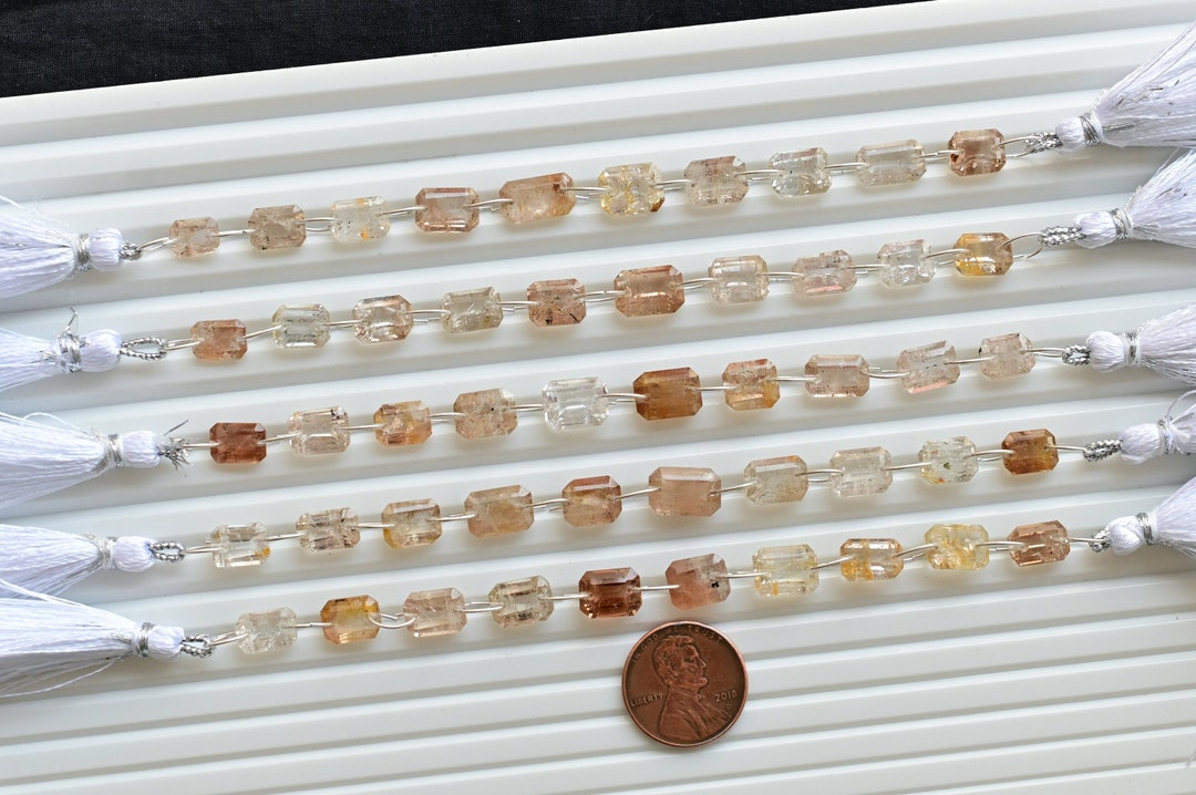 10 Pieces Imperial Topaz Octagon Step Cut Faceted Beads Natural ...