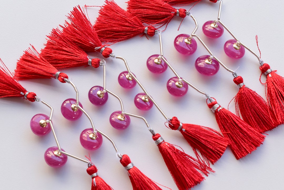 Pair of Ruby Glass Filled Smooth Onion 14K Gold Filled Peg Bail | DIY Jewelry | 14 KGF | Ruby ...