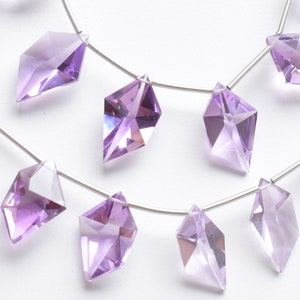 10 Pieces Amethyst Faceted Spindle Cut Stone Beads Natural Gemstone ...