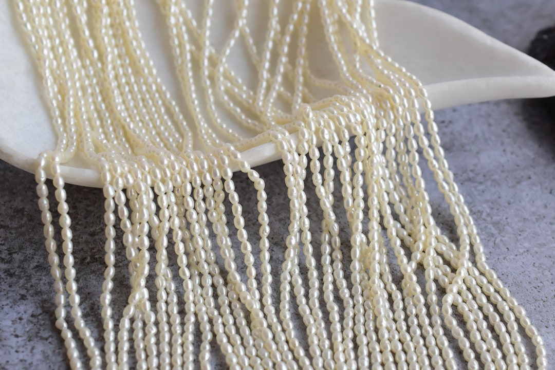 Natural Freshwater White Oval Pearl for Jewelry Making | 3x2.5 MM ...