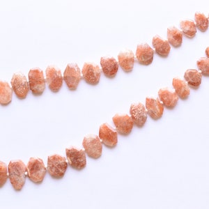 16 Inches NATURAL SUNSTONE FACETED Grade-b Geometrical Uneven Shape ...
