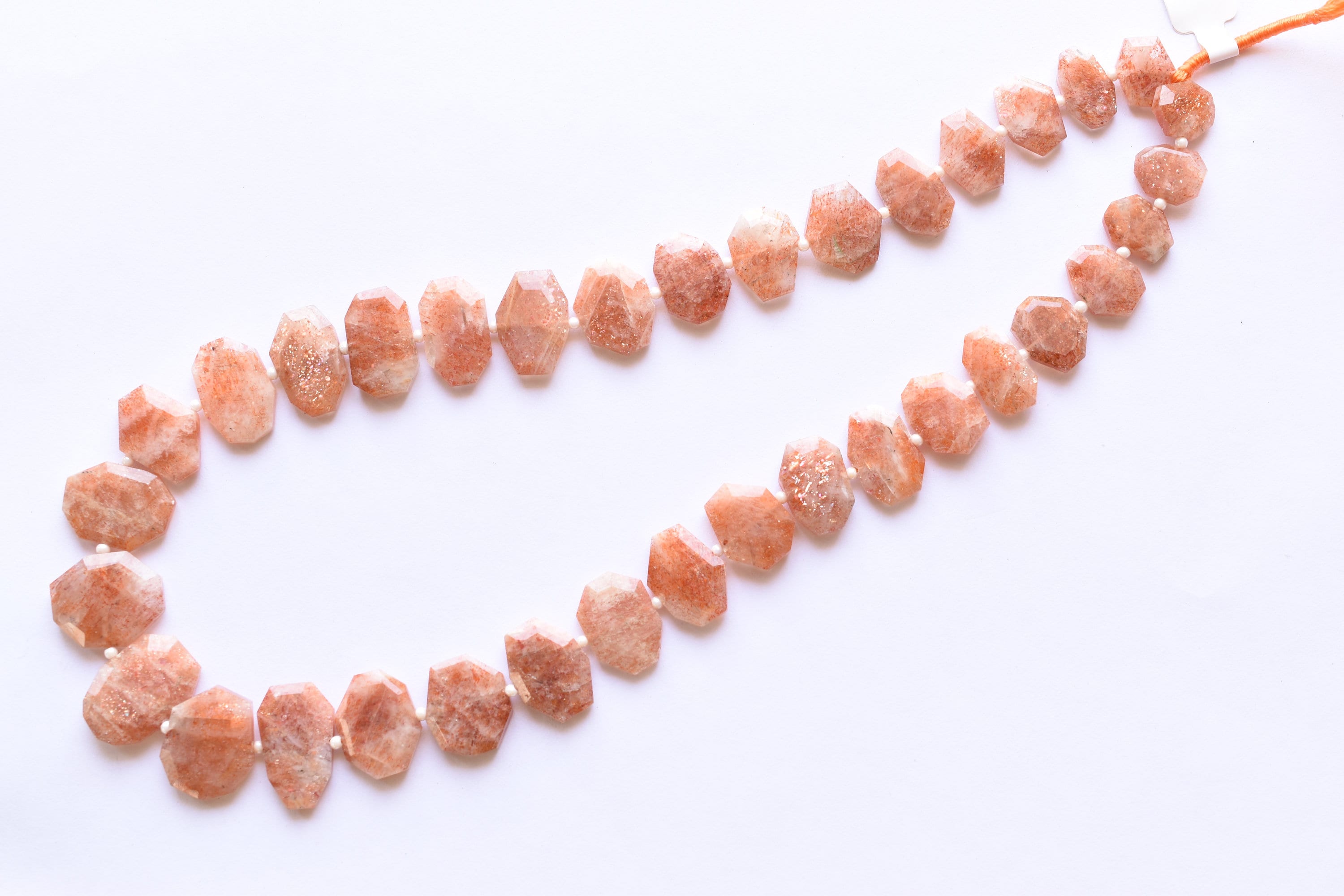 16 Inches NATURAL SUNSTONE FACETED Grade-B Geometrical Uneven | Etsy