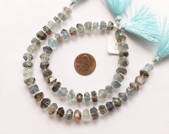 8 Inches AQUAMARINE FACETED Tumble Shape Tubes Natural | Etsy