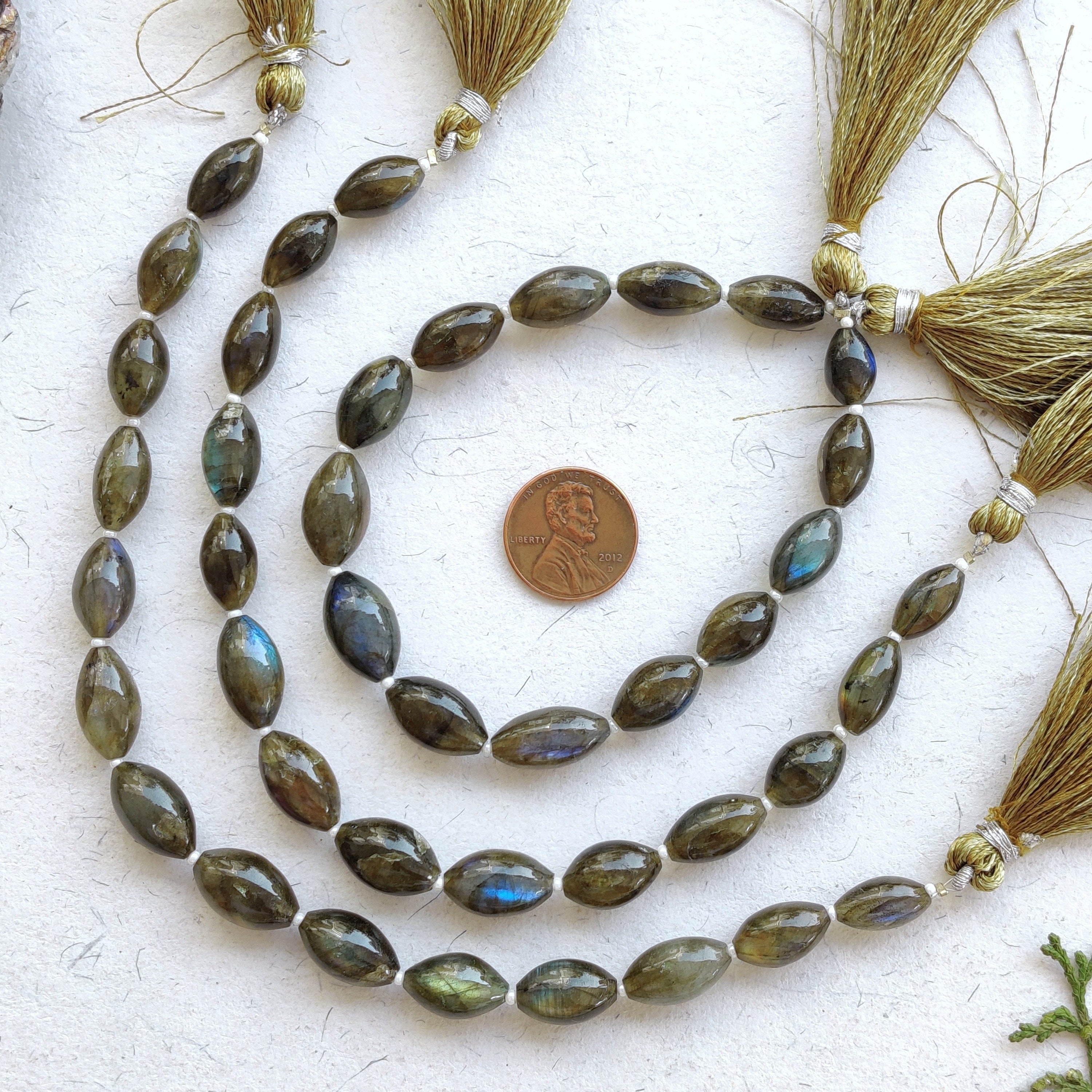 FULL STRAND LABRADORITE Smooth Olive Beads Wholesale Natural | Etsy