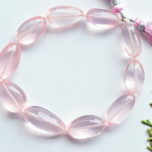 8" ROSE QUARTZ PLANE Smooth Tumble Shape Natural Gemstone Cabochon ...