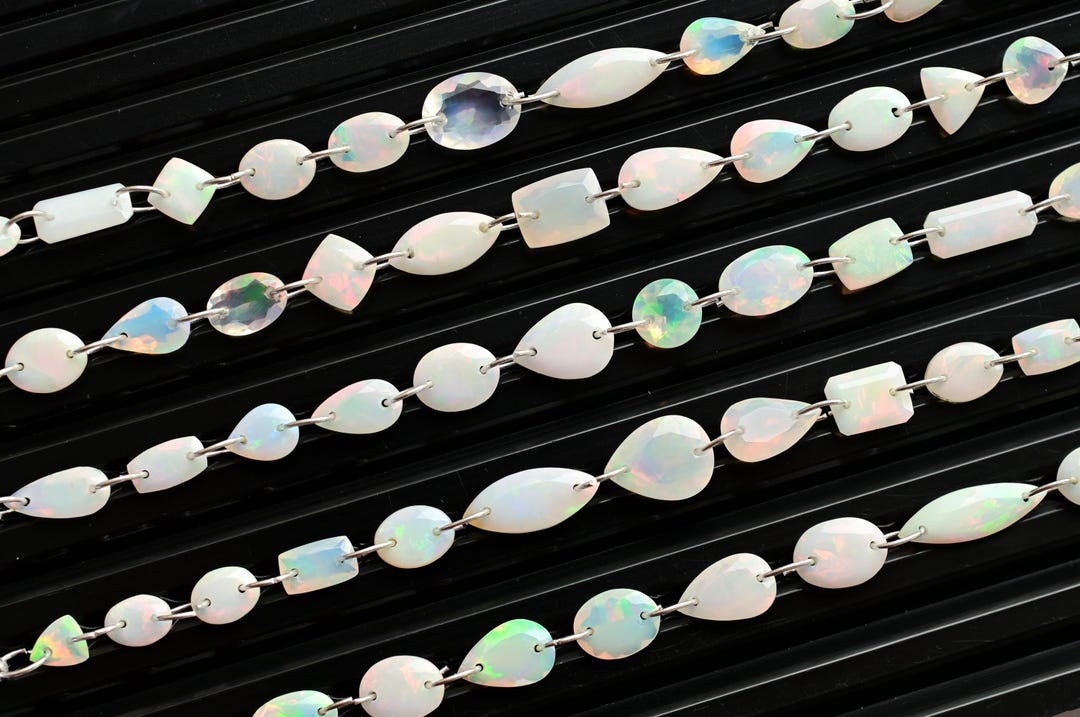 14 Pieces Ethiopian Opal Mix Cut Stone Faceted Natural Gemstone Double ...