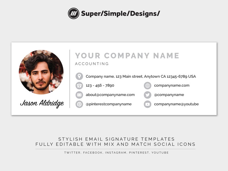 Email Signature Template With Multiple Elegant Styles for - Etsy