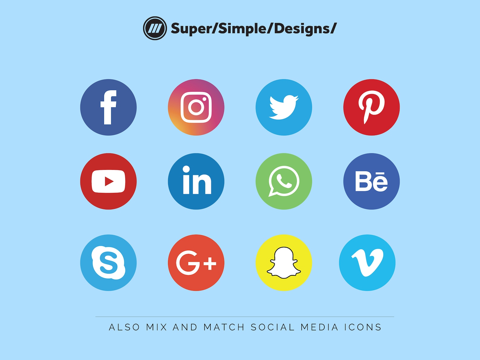 Stylish Social Media Sign With Icons Bright Elegant Follow | Etsy